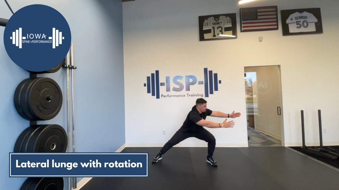 Lateral lunge with rotation - YouTube