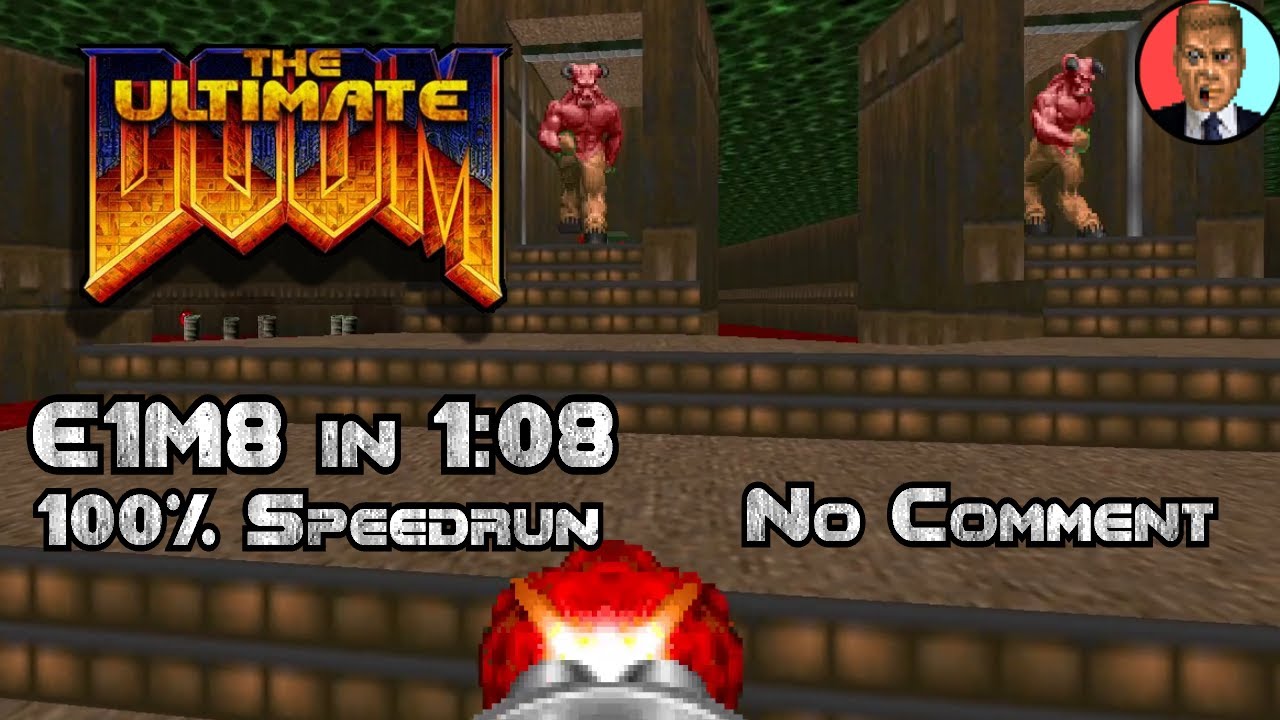 UV Max Speedrun of Doom E1M8 in 1:08 {No Comment} - YouTube