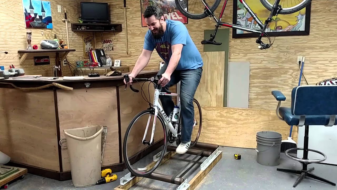 Homemade bike rollers - YouTube
