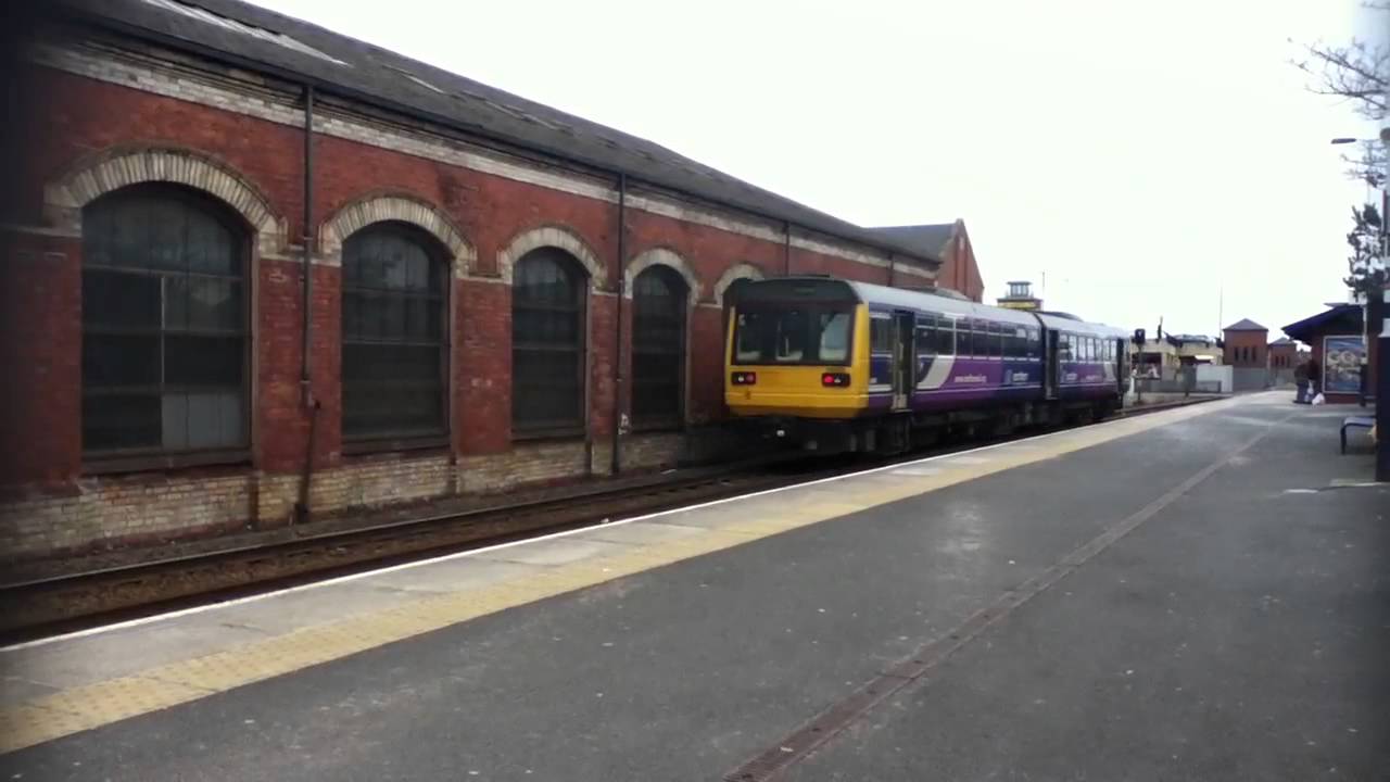 Class 142 Pacer DMU passes old Redcar Steam Loco shed - YouTube