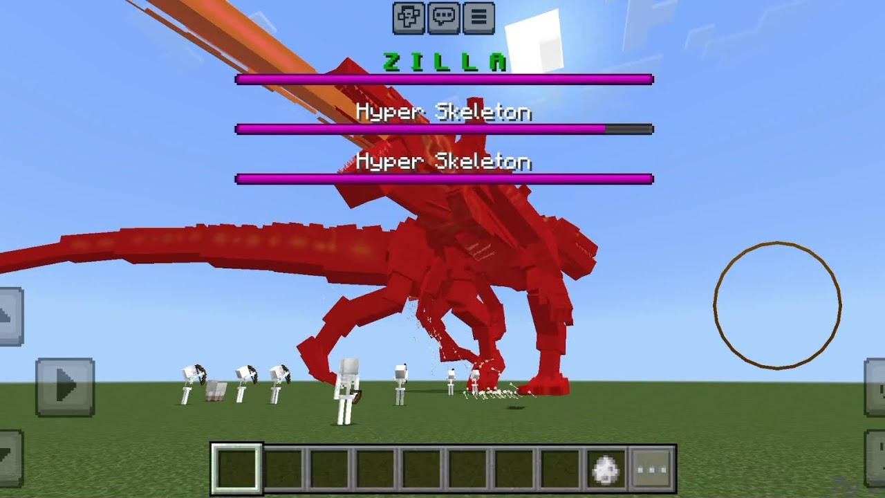 Hyper skeleton VS ZILLA FIGHT ADDON in Minecraft PE - YouTube