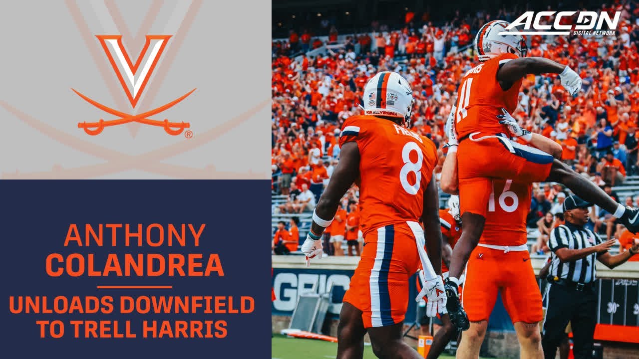 Anthony Colandrea Unloads Downfield To Trell Harris For Virginia's 1st ...