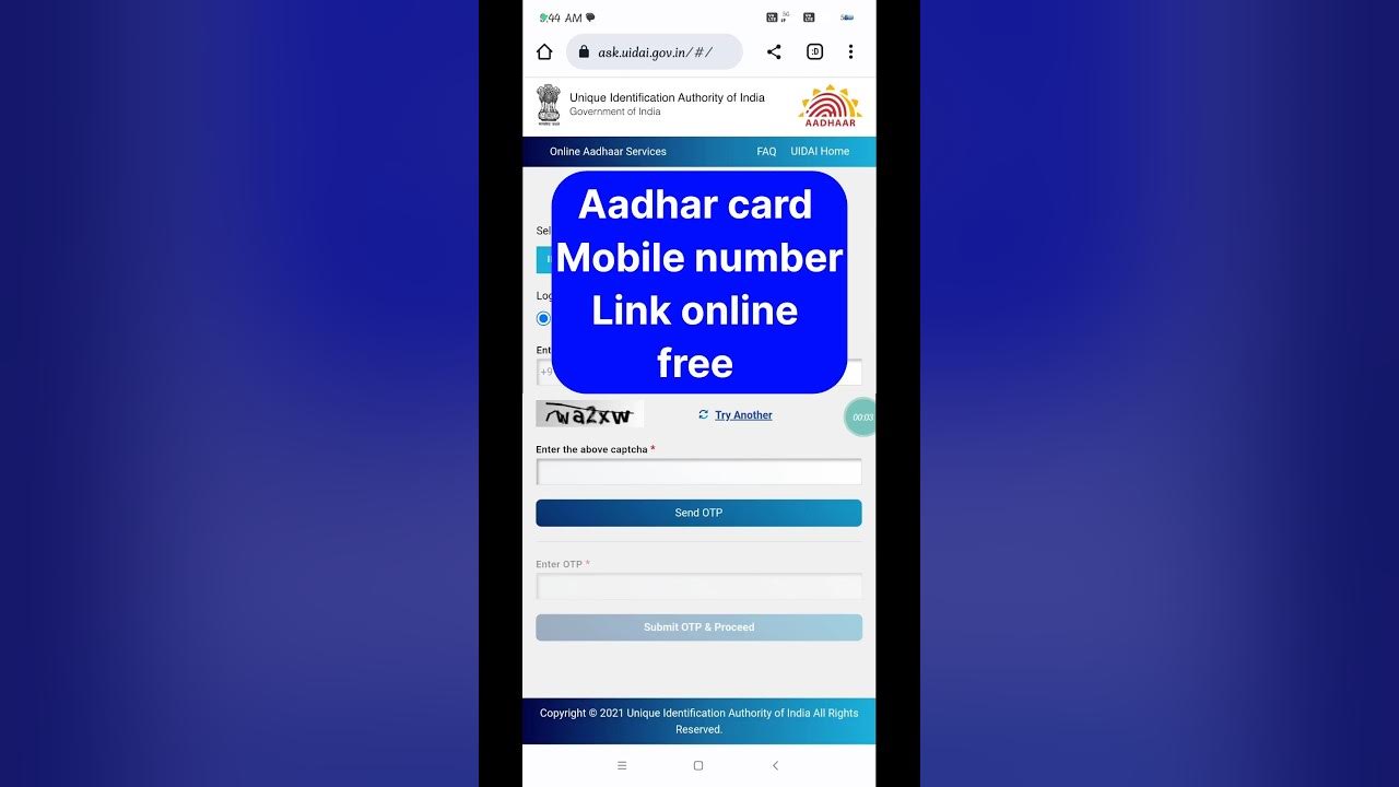 How To Link Aadhar Card To Mobile Number Aadhar Card Me Mobile Number