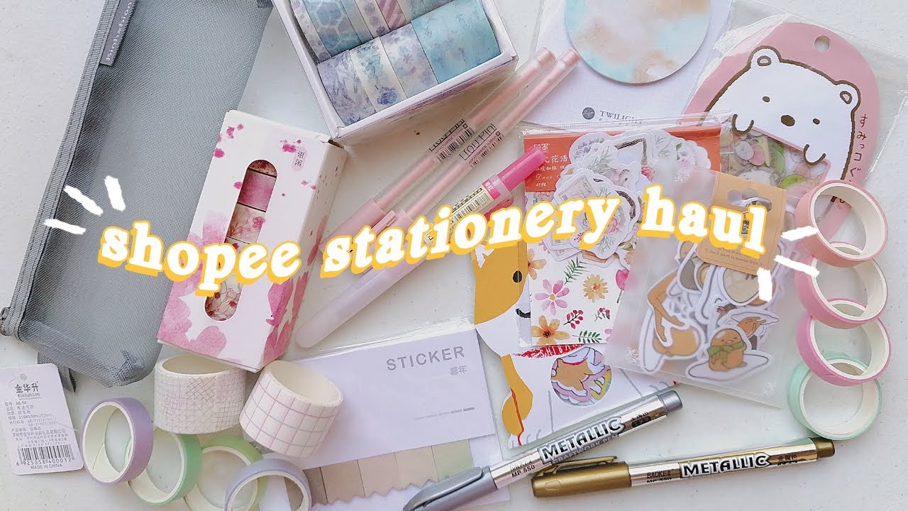 shopee stationery haul - YouTube