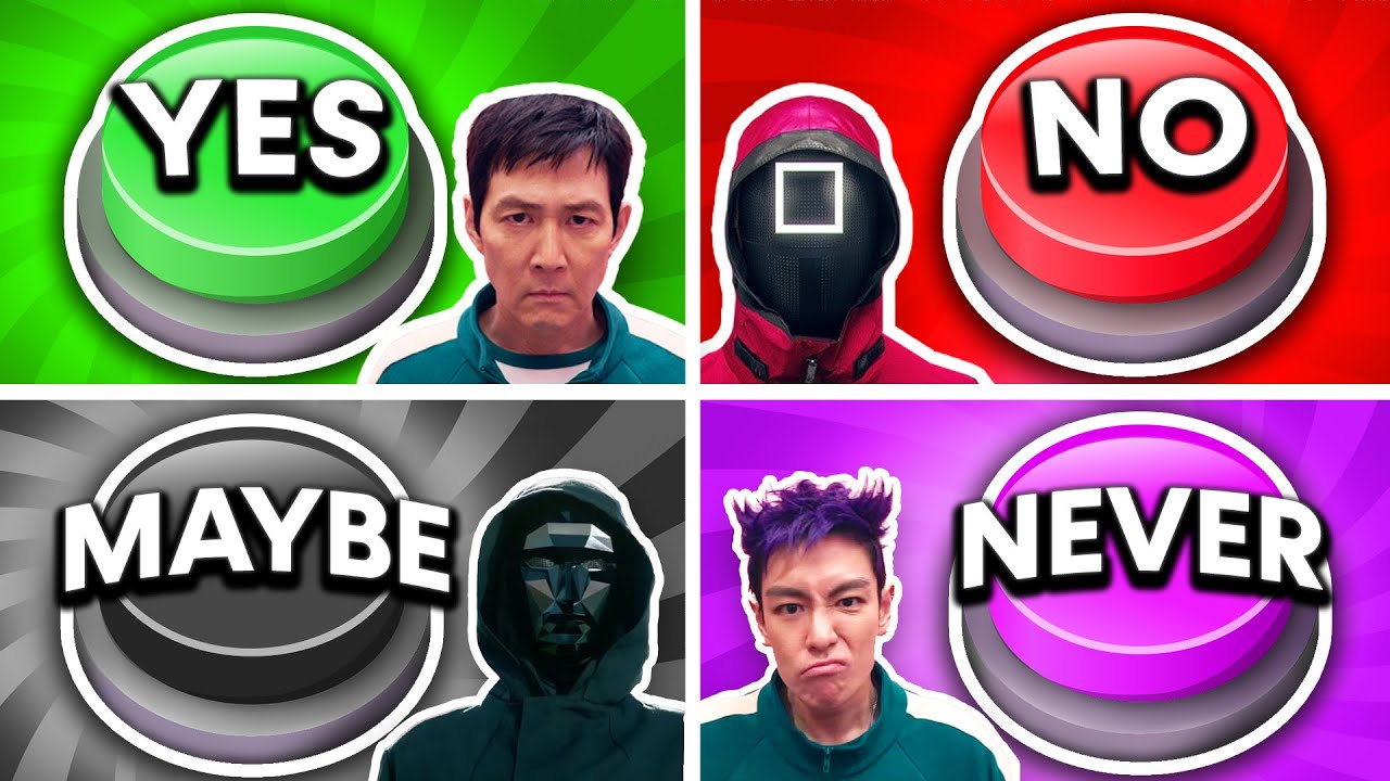 Choose One Button - YES or NO or MAYBE or NEVER Squid Game Challenge 🟢🔴 ...