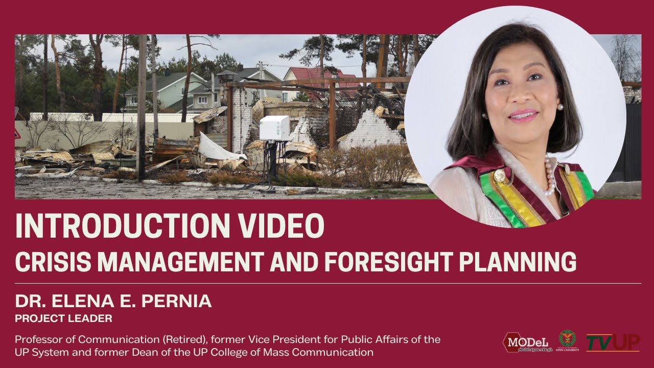 Introduction to the MOOC, Crisis Management and Foresight Planning by ...