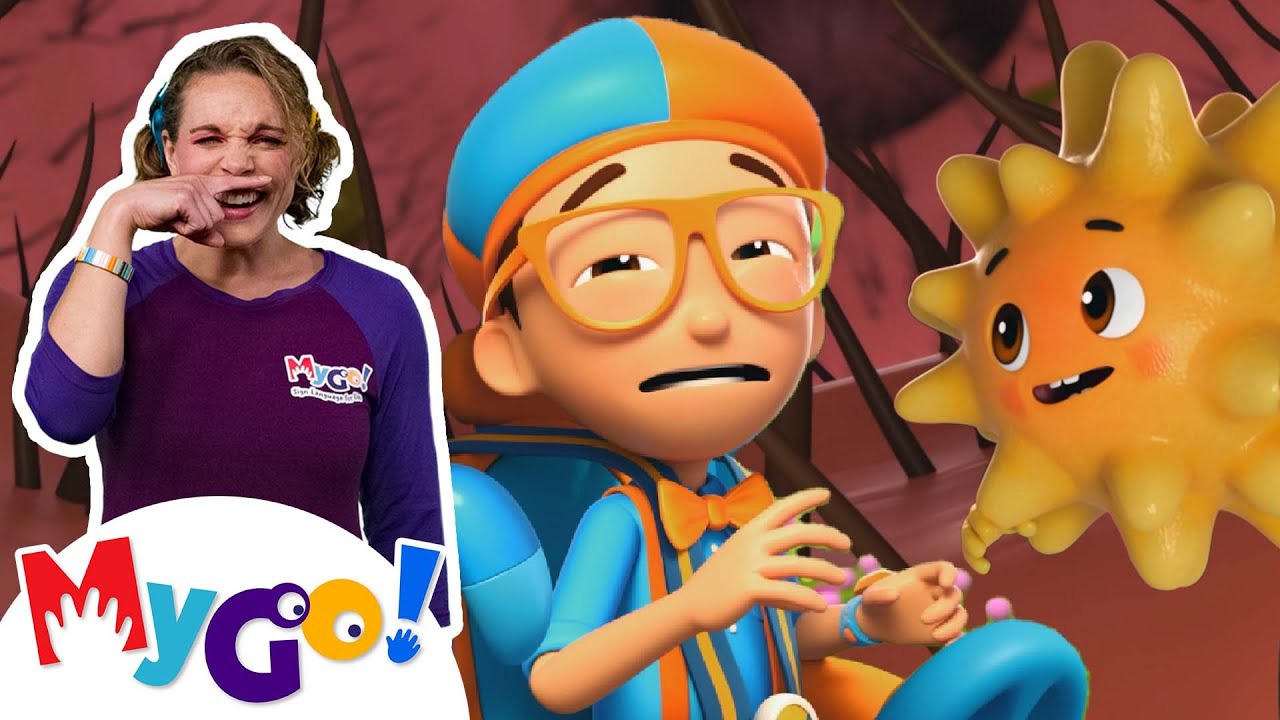 Blippi Can't Stop Sneezing! | Blippi Wonders | MyGo! American Sign ...