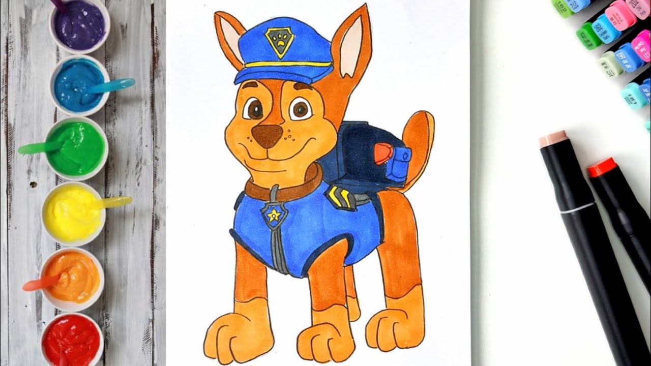 How to Draw Paw Patrol Chase | Easy & Fun Drawing | #art #drawing # ...