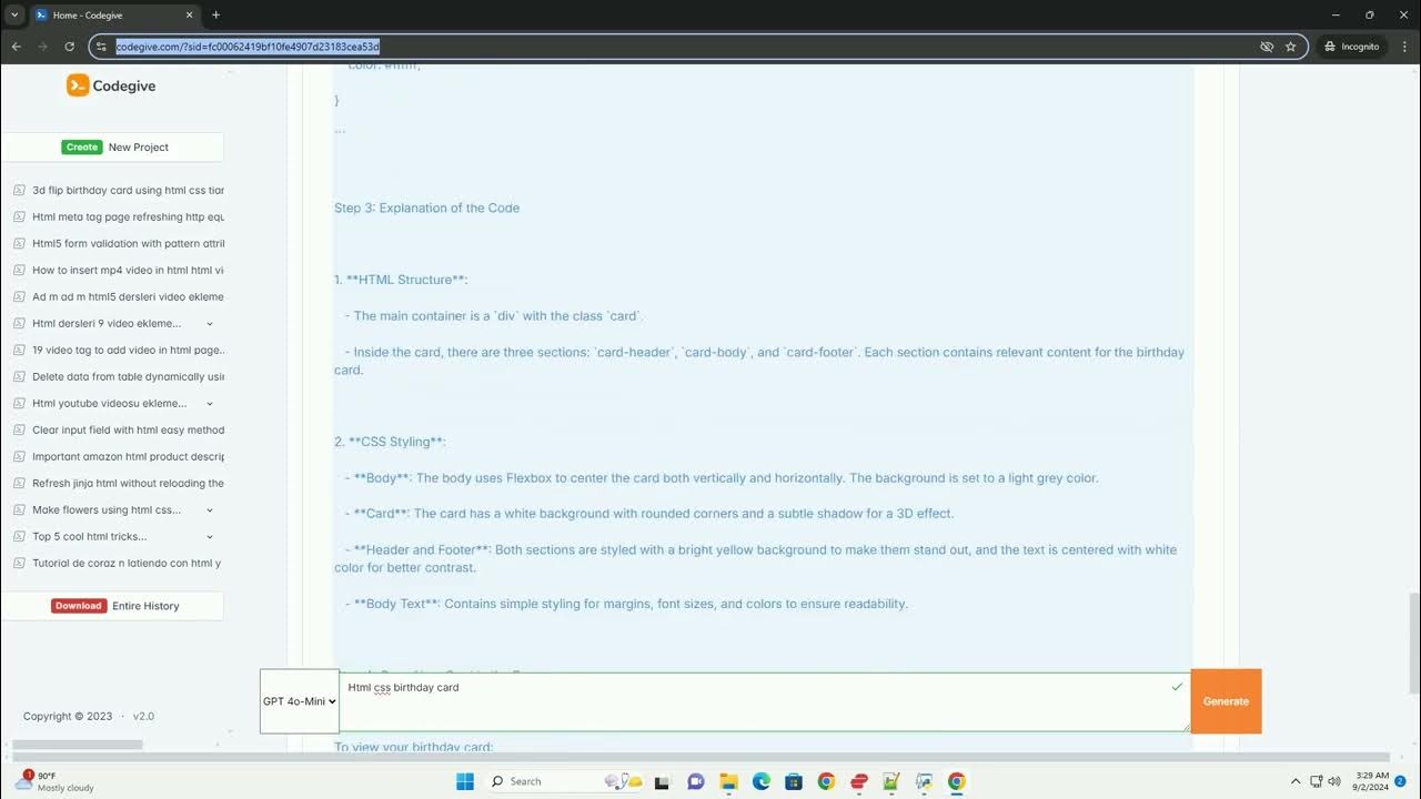 Html css birthday card - YouTube