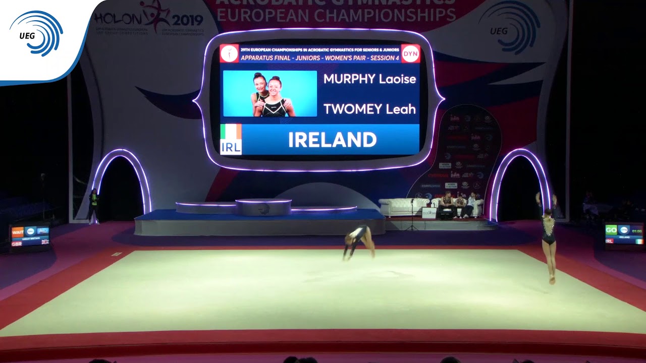 Laoise MURPHY & Leah TWOMEY (IRL) - 2019 Acro junior Europeans, dynamic ...