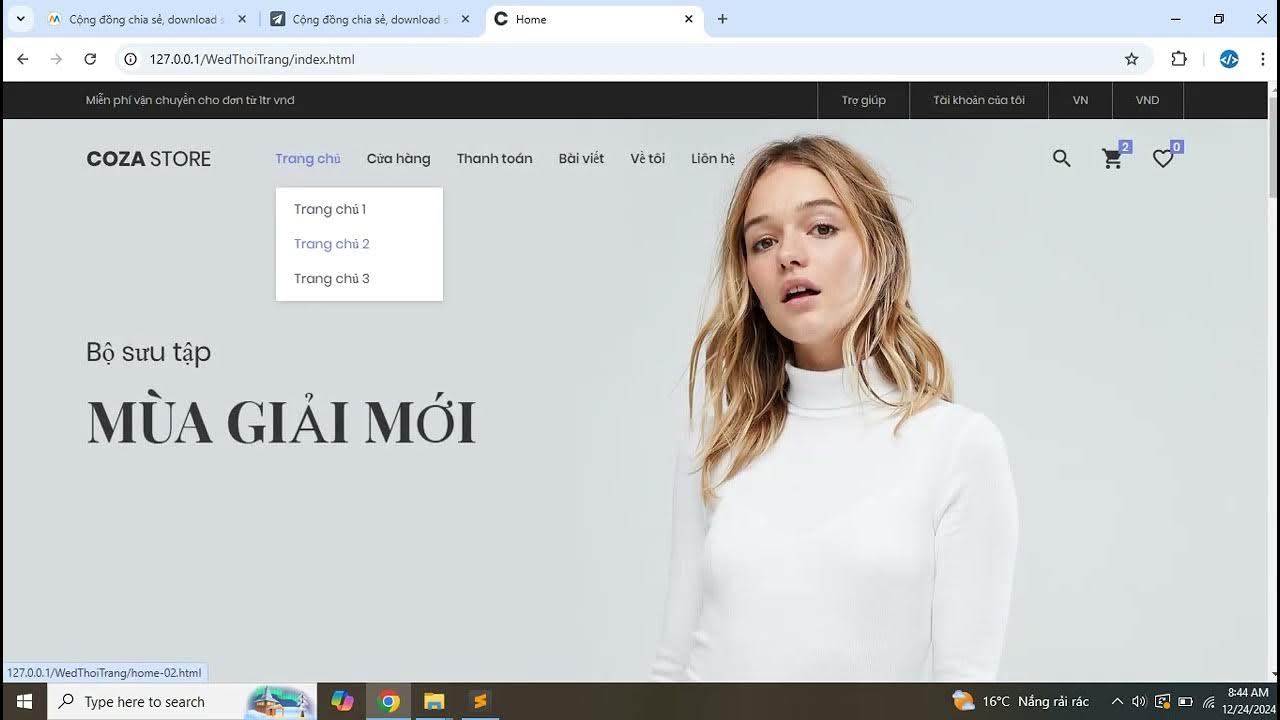 source code giao diện bán hàng html css javascript - YouTube