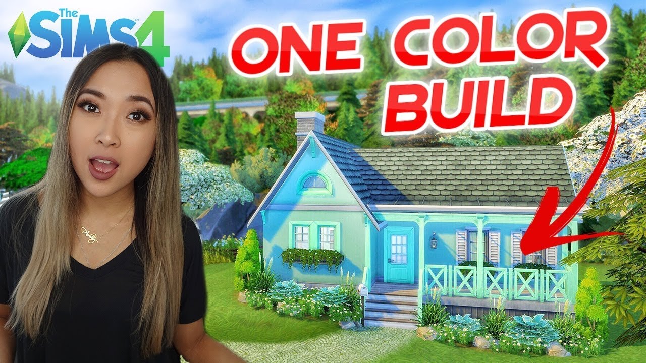 Sims 4 LIVE House Building: Solid Color Build Challenge - YouTube