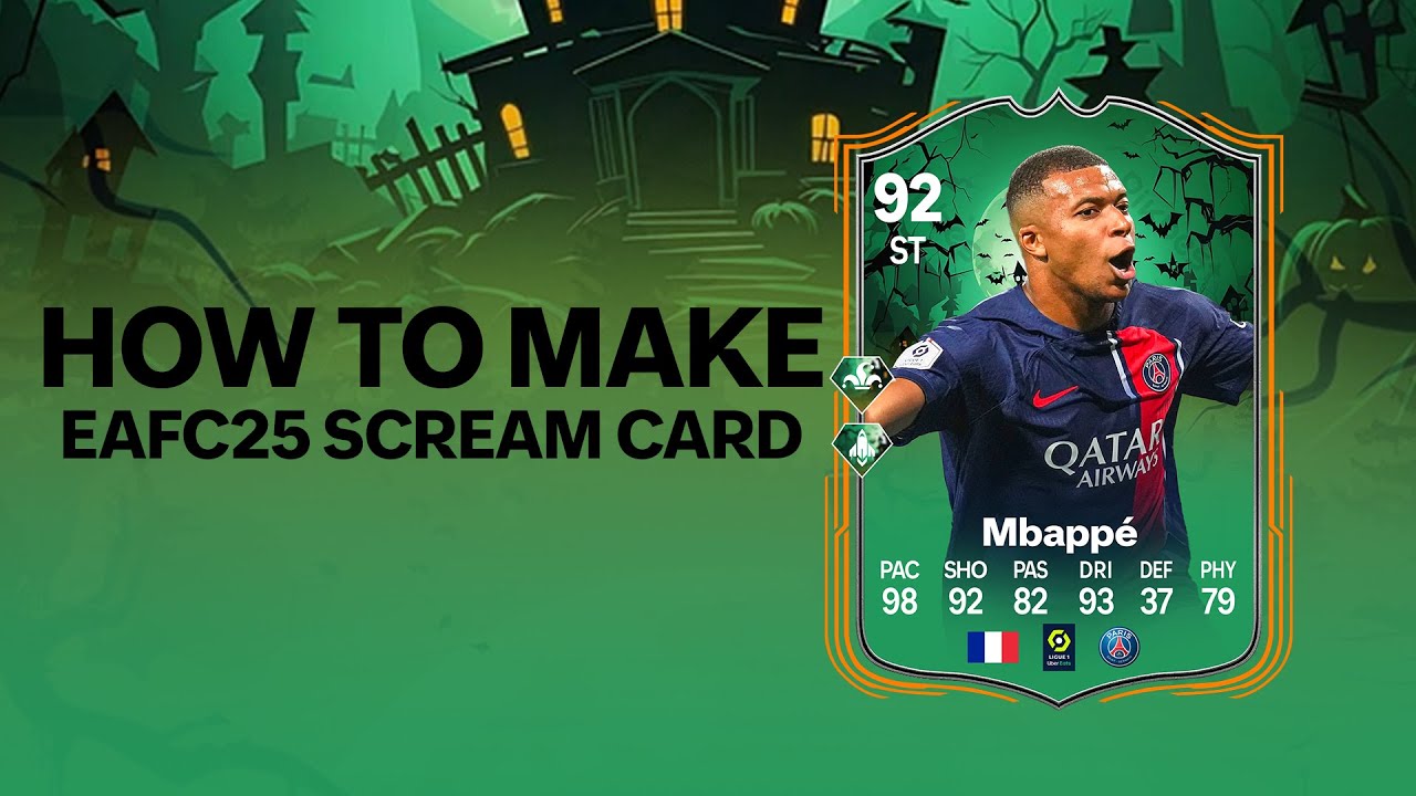 HOW TO MAKE EAFC 25 CARD DESIGNS 😍 FT SCREAM MBAPPE👻☠️ - YouTube