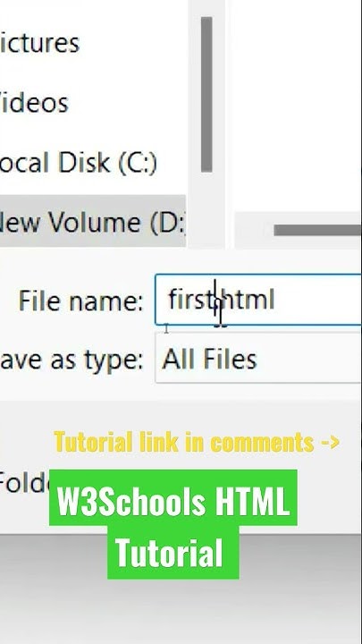 Save Html File W3schools Html Tutorial W3schools Html Htmlcss Webdevelopment Shorts Youtube