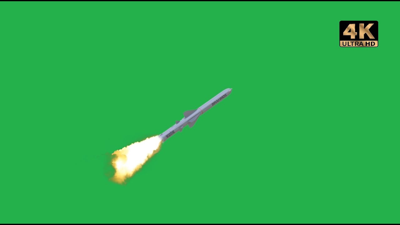 indian brahmos fastest missile green screen 4k video - YouTube