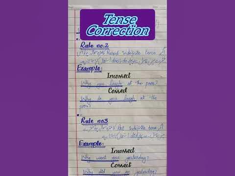 tense correction | English rules | sentences correction - YouTube