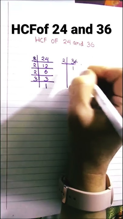 How to find the hcf of 24 and 36 using prime factorization /#shorts / # ...