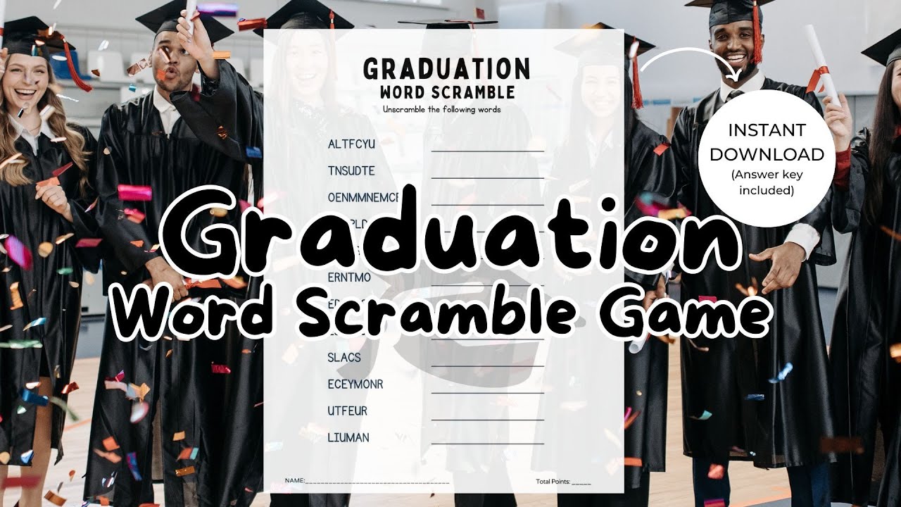 Graduation Word Scramble Game | Fun Printable for Celebrating Your ...