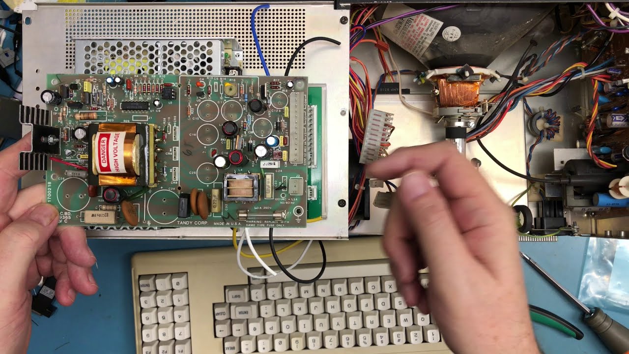 STB538 - Tandy Model 4P - Part 9 - Replacing the power supply - YouTube