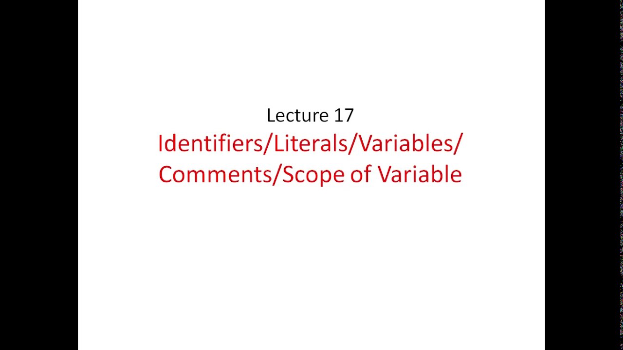 Identifiers, Literals, Variables, Scope of variable in C# - YouTube