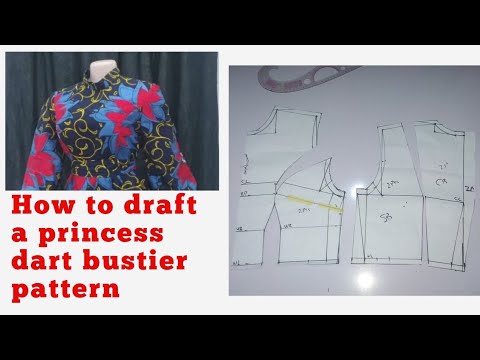 How to draft a Princess dart Bustier Blouse pattern - YouTube