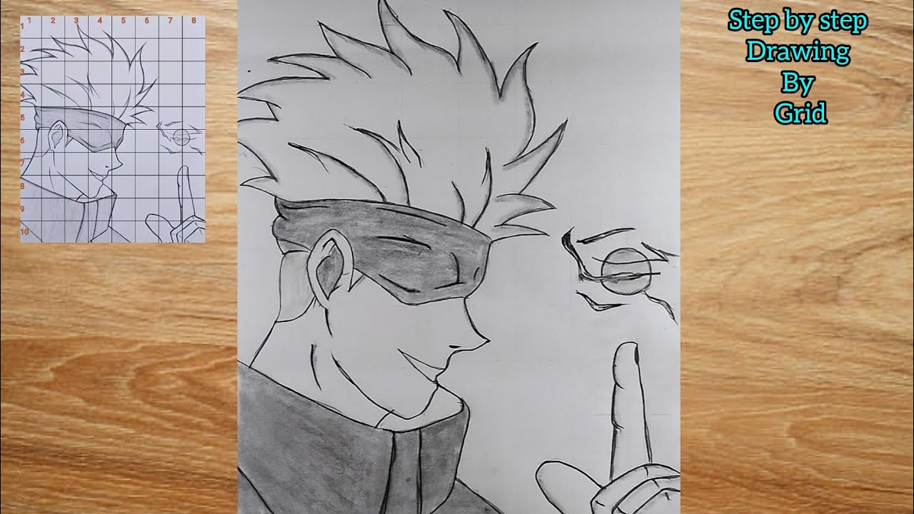 Gojo drawing easy | How to draw Gojo Satoru step by step | anime ...