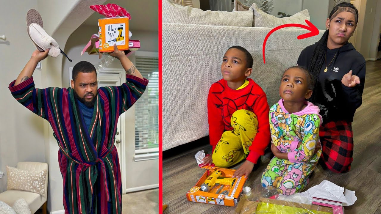 POOR DAD GET SIBLINGS CHEAP CHRISTMAS GIFTS!! - YouTube