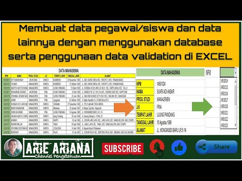 MEMBUAT DATA PEGAWAI/KARYAWA/SISWA MENGGUNAKAN DATABASE SERTA PENGGUNAAN DATA VALIDATION DI ...