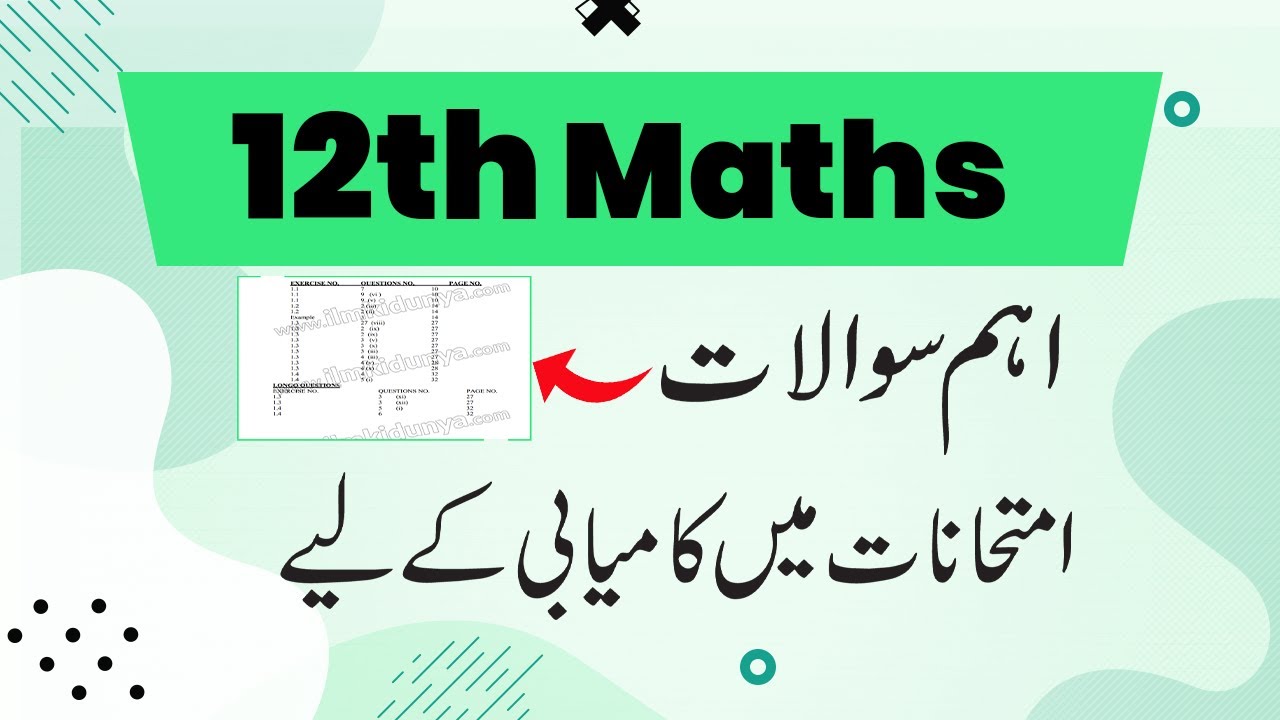 2nd Year Math Guess Papers 2023 - 12th Maths Guess paper 2023 - FSc ...