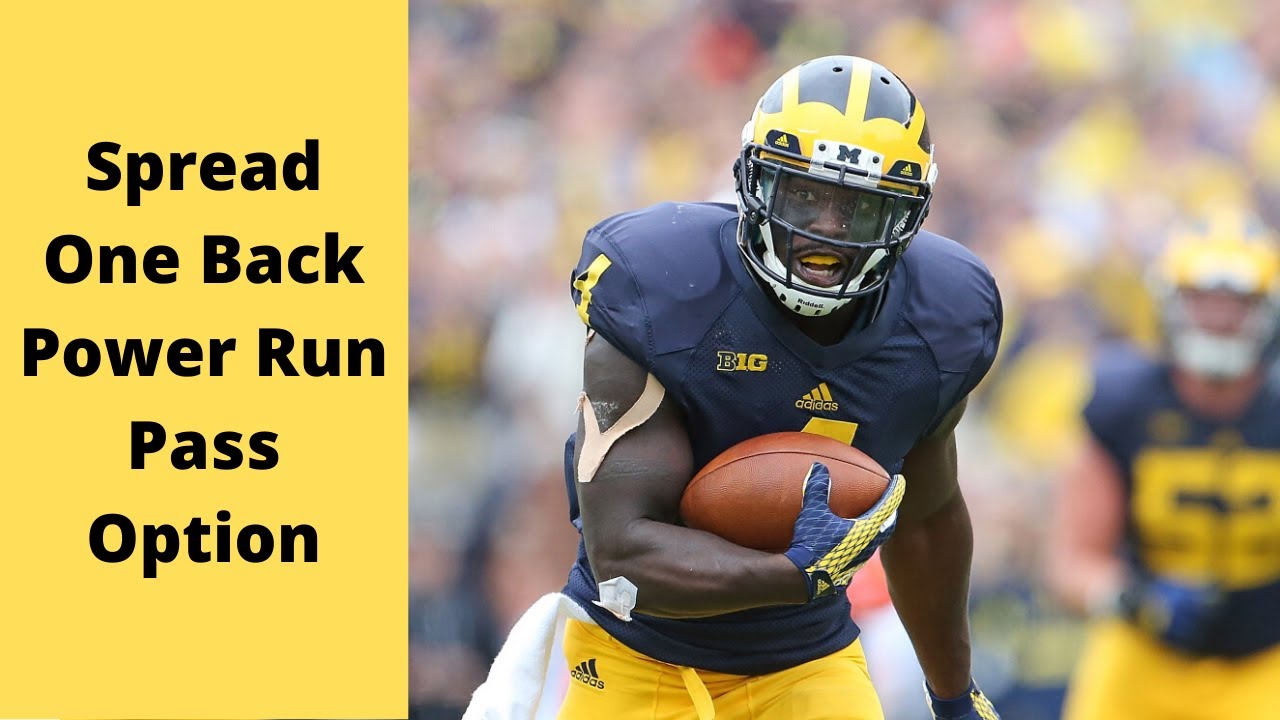 Spread One Back Power Run Pass Option - YouTube