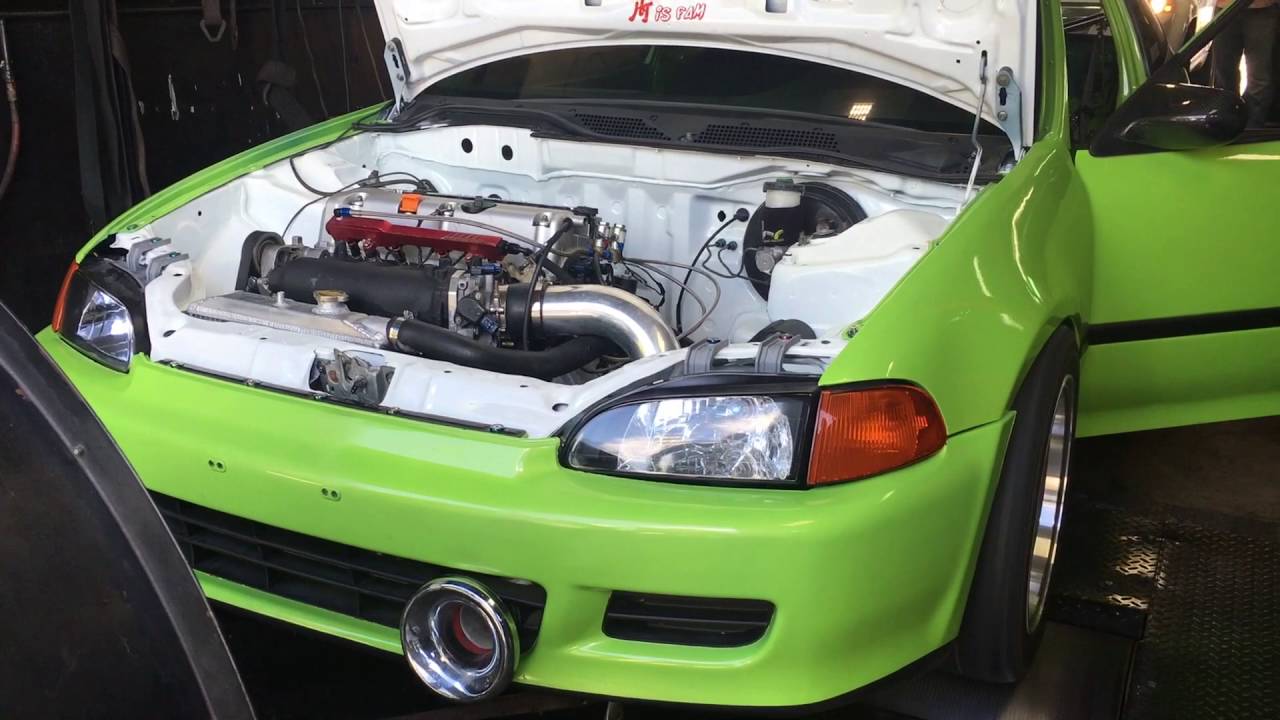 K20 EG HATCH 331WHP (NITROUS) - YouTube