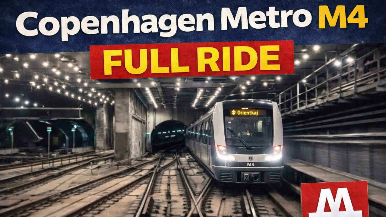 Copenhagen metro M4 line full ride - YouTube