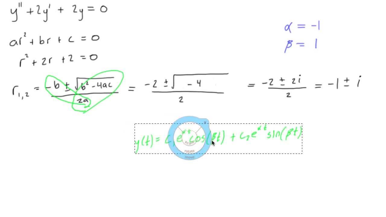 Linear Second Order DE Characteristic Equation With Complex Roots