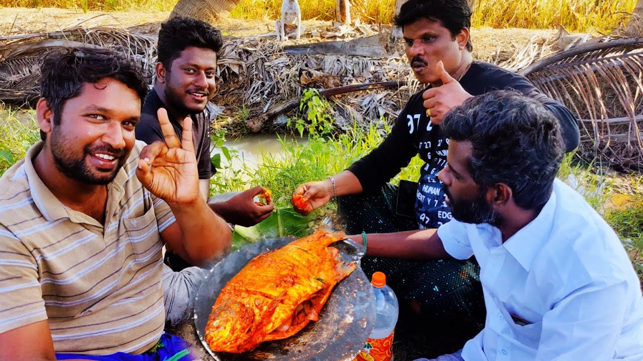 GIANT Fish Cooking | BIG SeaFood Thilapia Fish Cutting and Cooking ...
