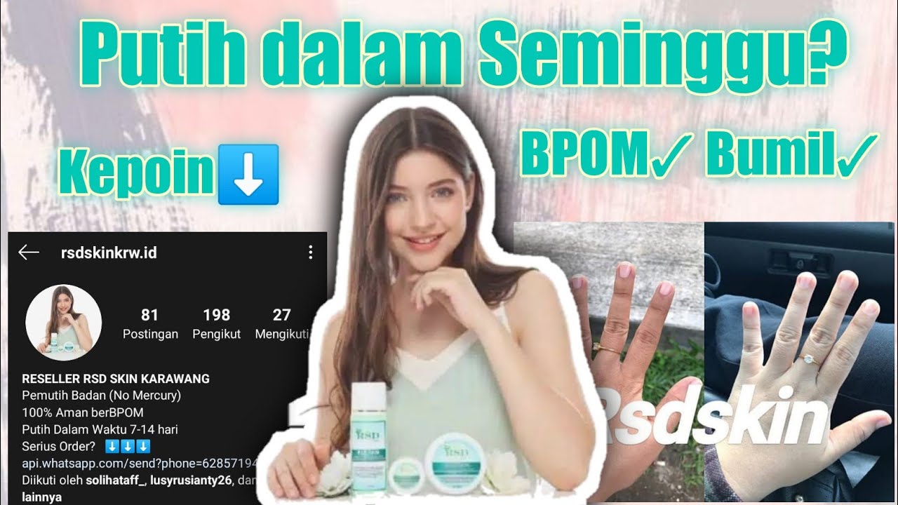RSD skin Body Whitening Pemutih badan dalam waktu 7-14 hari - YouTube