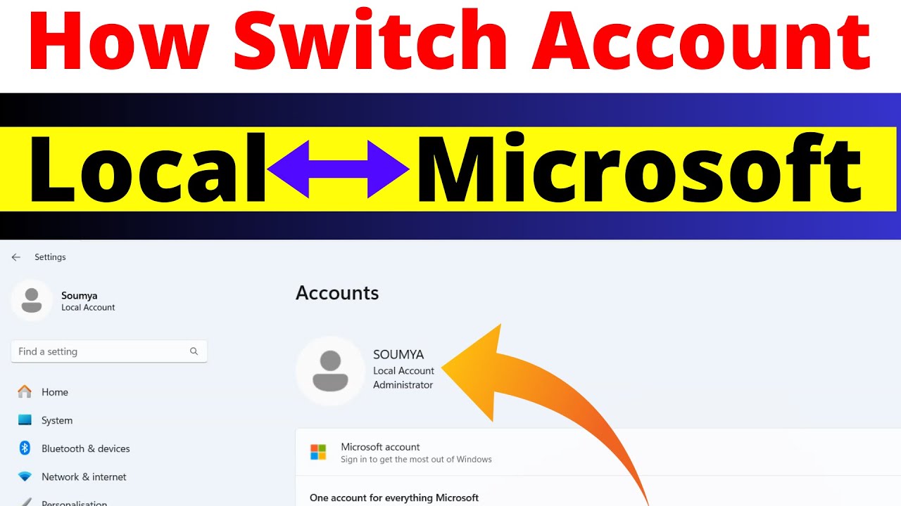 How to switch to local account instead of Microsoft Account in windows ...