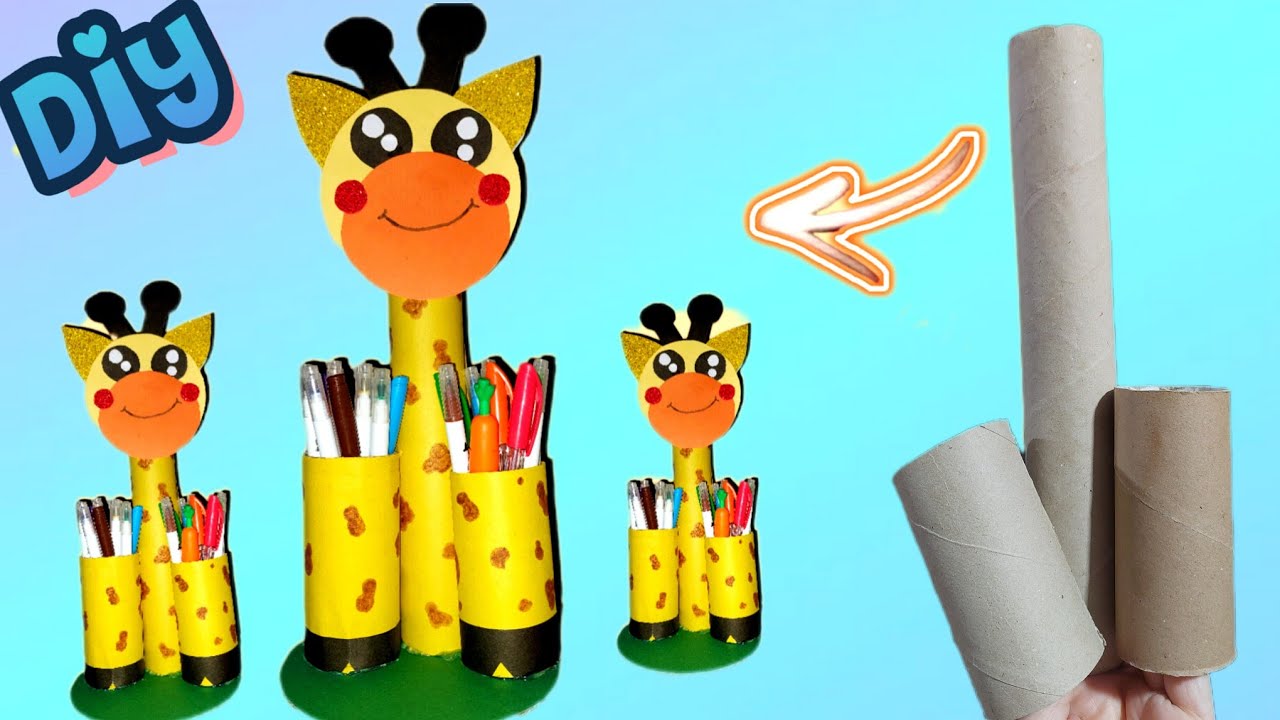 How to Make a Paper Roll Giraffe | Paper Roll Crafts|Crafts with ...