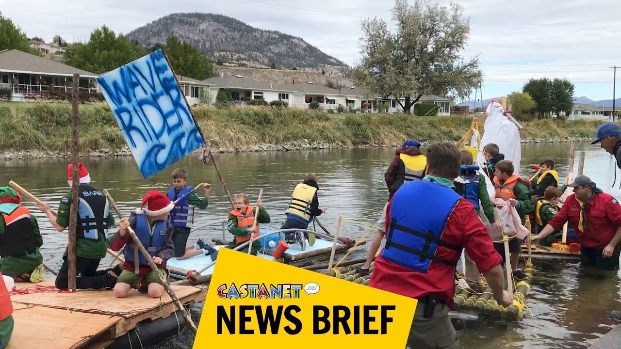 Homemade rafts race down river channel - YouTube