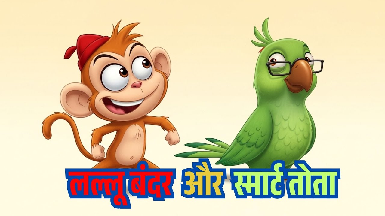 Funny Monkey Cartoon 🐵 Lallu Bandar & Smart Totaa - Hindi Rhymes - YouTube