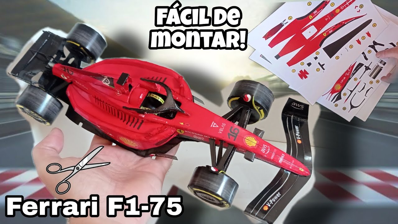 Ferrari f1-75 de papel, fácil de montar, fórmula 1 2022, Papercraft ...