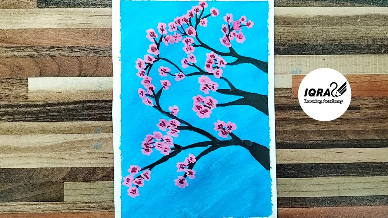 How to draw Cherry Blossom Tree | Cherry Blossom Tree Painting | Cherry ...