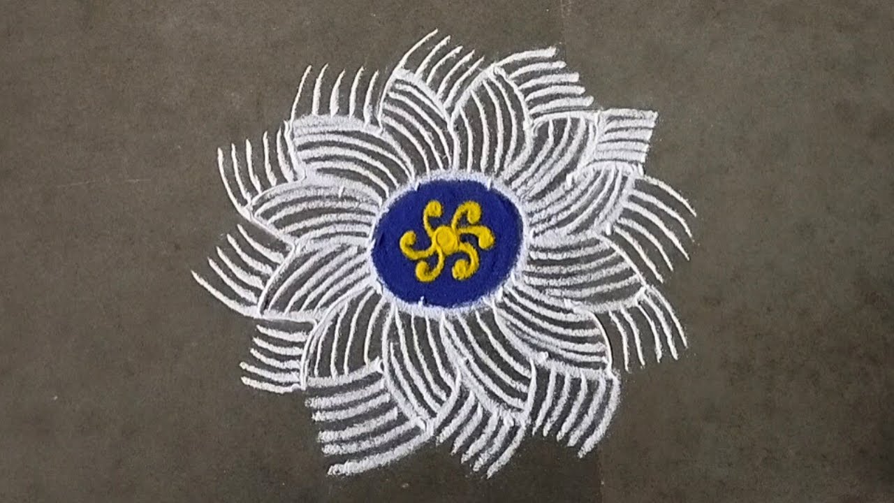 Chithirai Matham kolam | Akshaya Tritiya special Flower padikolam - YouTube