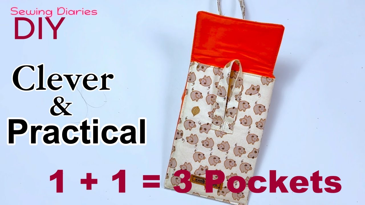 DIY| Two Fabrics, 3 Pockets | Smart Sewing Hack Phone Case - YouTube