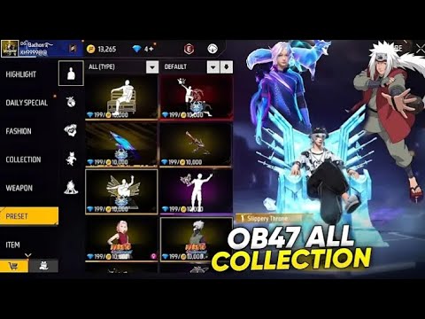 OB47 UPDATE ALL COLLECTION FULL REVIEW IN FREE FIRE INDIA UPCOMING ...