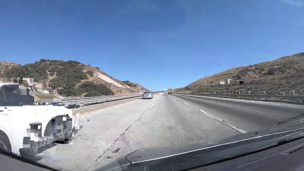 Driving Through The Grapevine Mountains On I-5 South In California ...