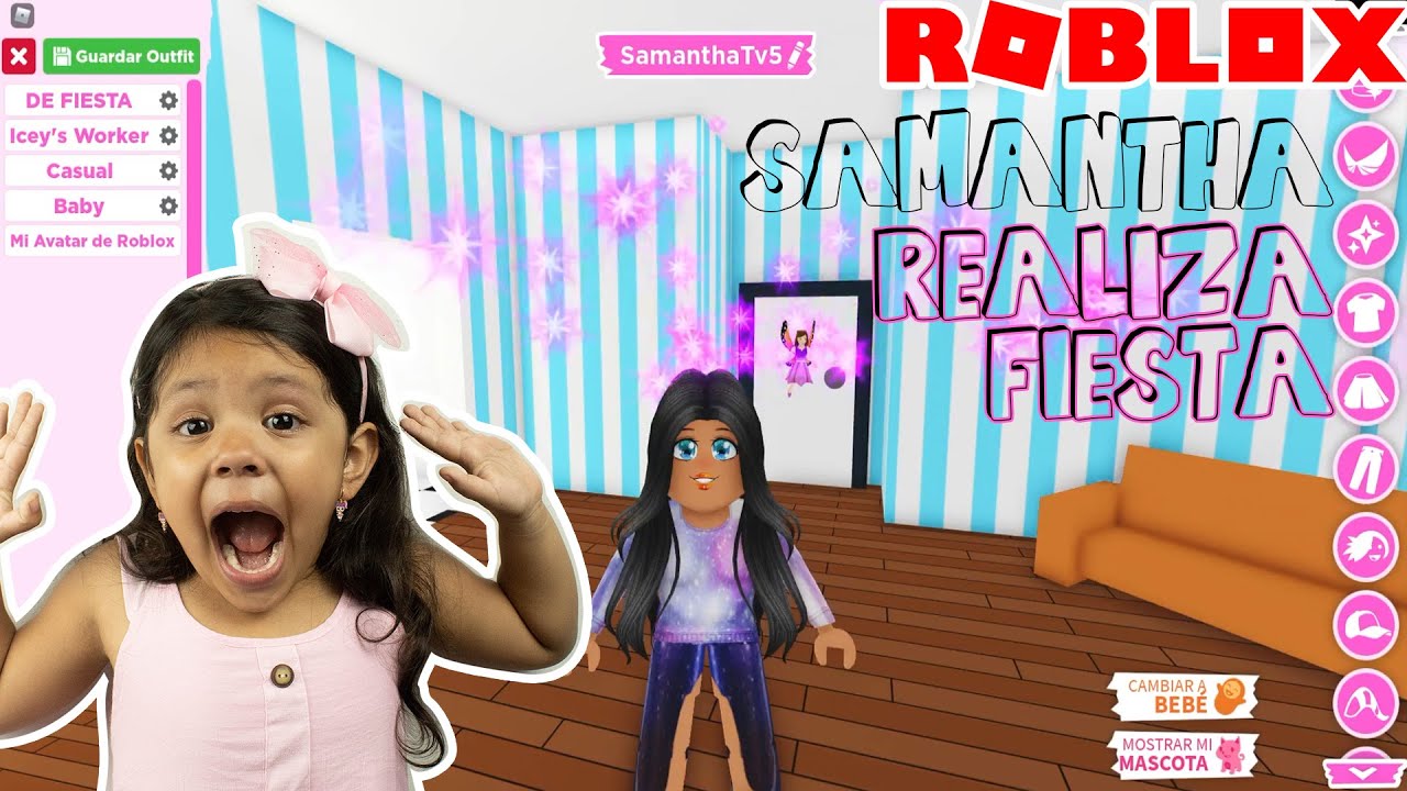 ROBLOX - Samantha Realiza Fiesta - ADOPT ME - COBRA - Samantha TV - YouTube