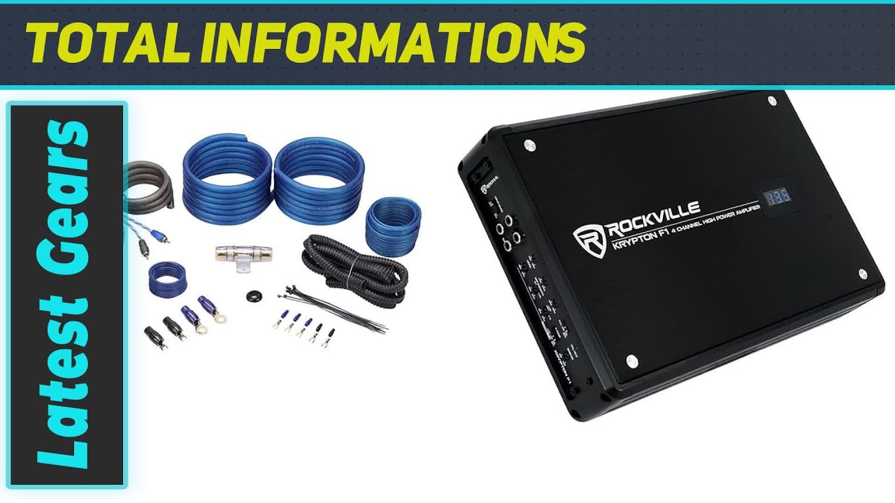 Rockville KRYPTON F1 1600w Peak Car Amplifier Bundle - Unleash the ...
