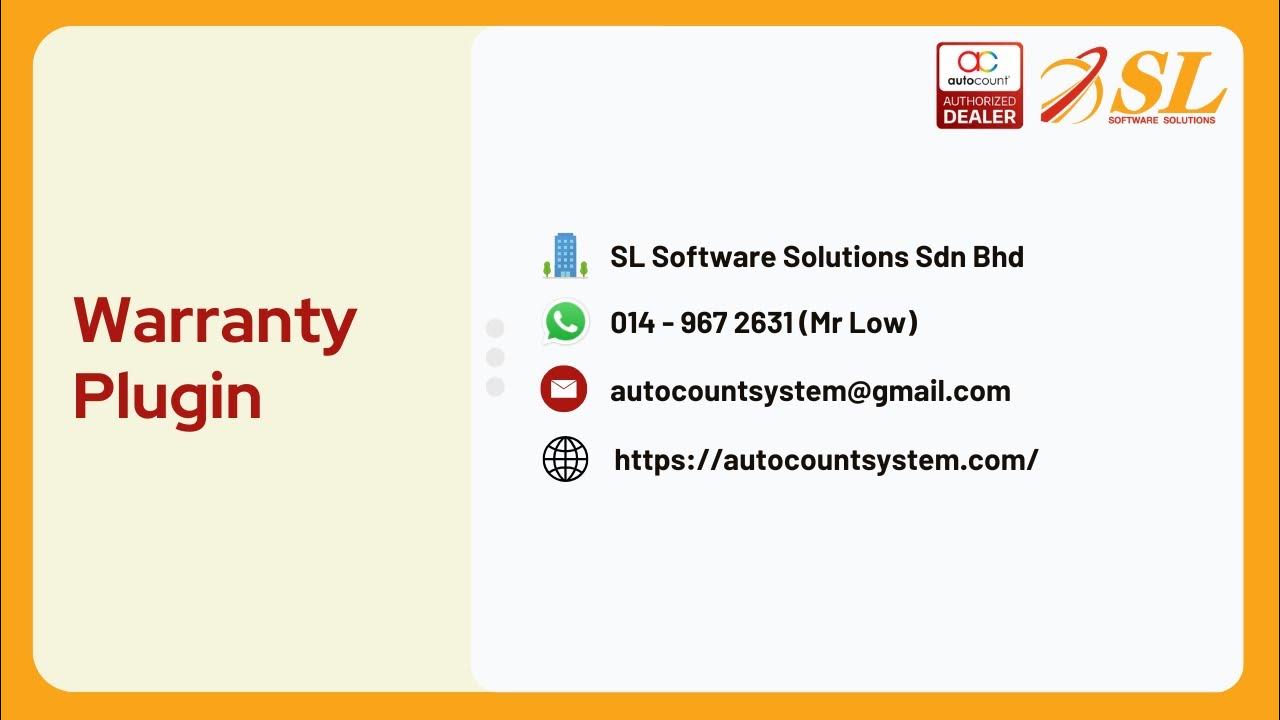 (中文) AutoCount - Warranty Plugin 操作示范 (AutoCount Accounting Software 2. ...