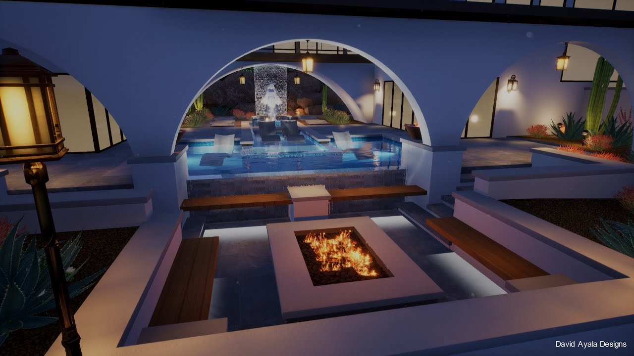 Spanish style plunge pool - YouTube