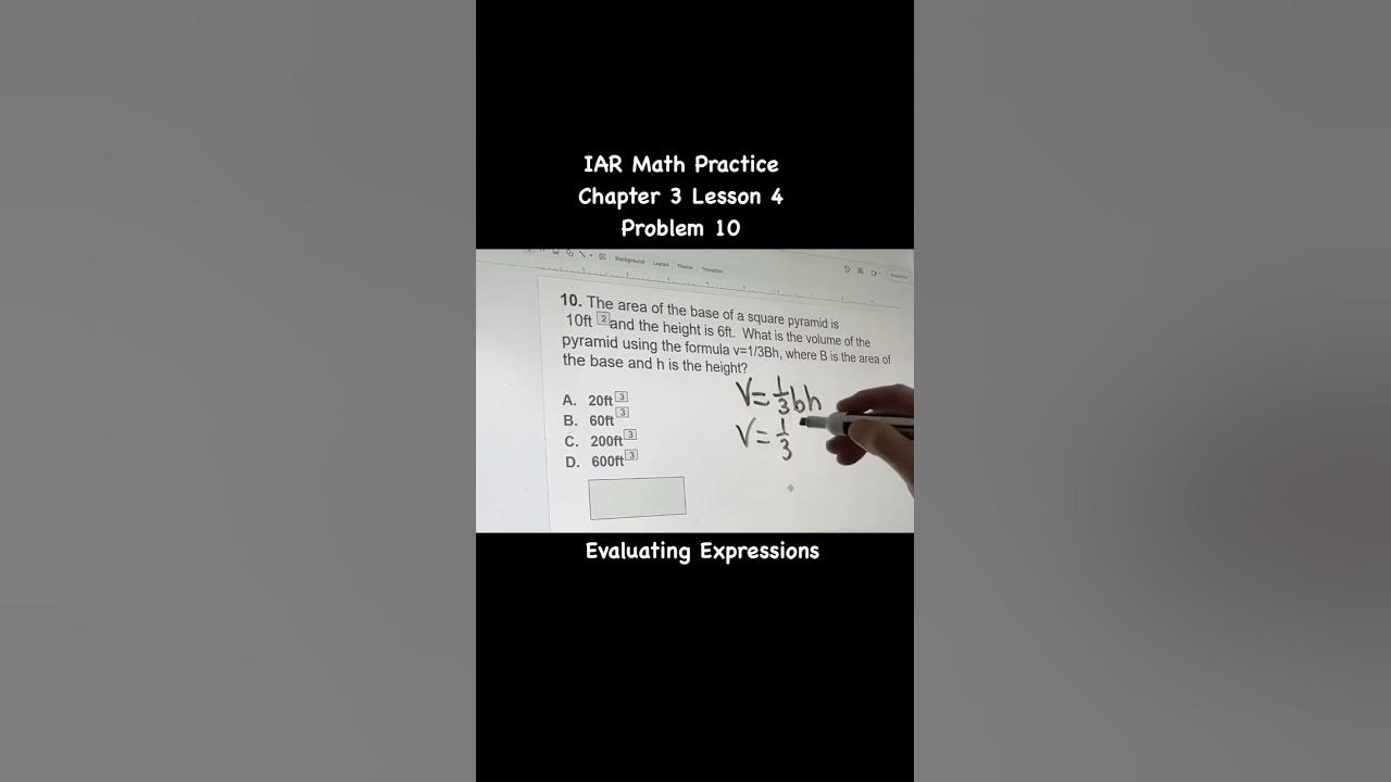IAR Math Practice Chapter 3 Lesson 4 Problem 10 Evaluating Expressions ...